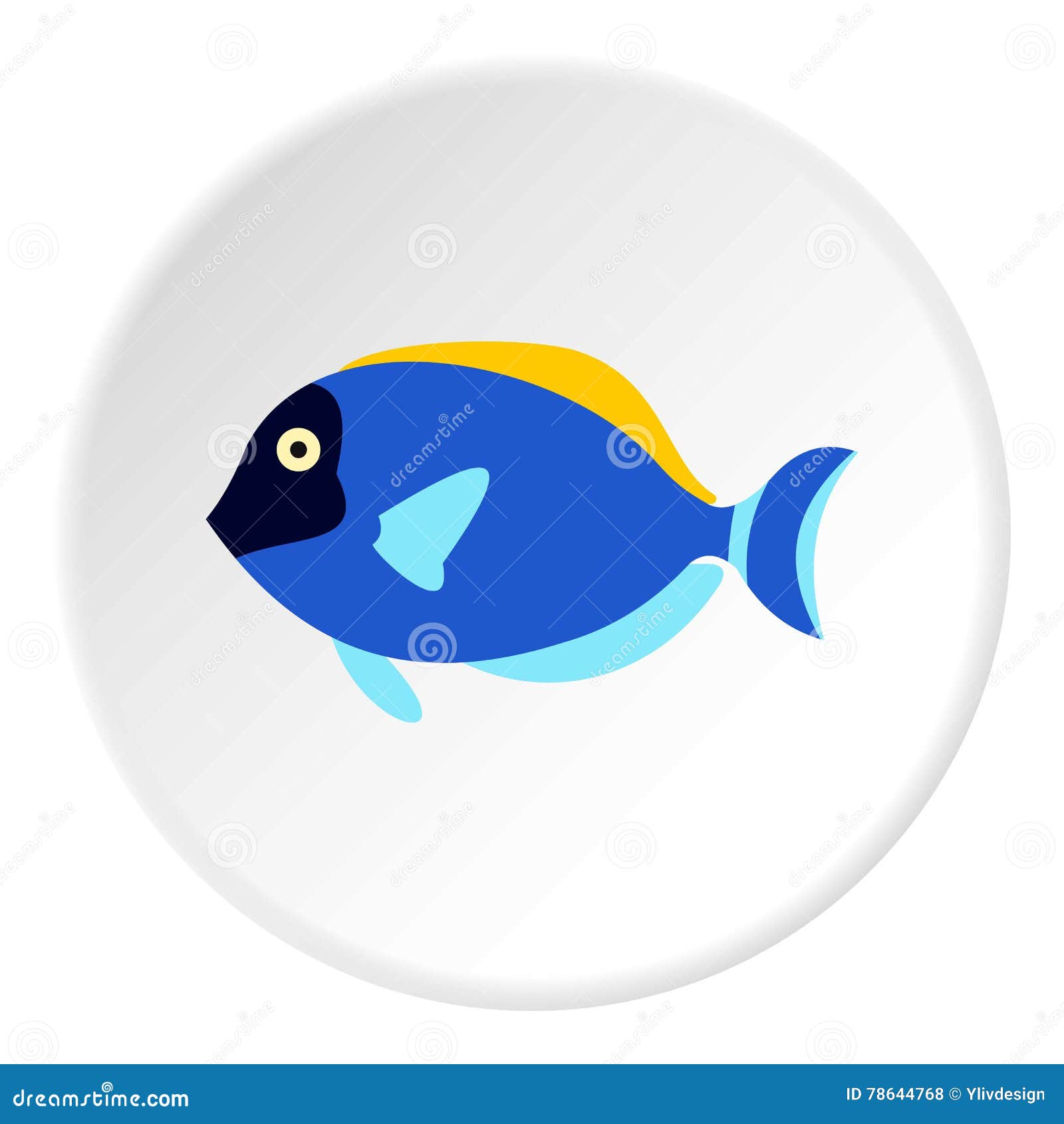 Surgeon Fish Icon, Flat Style Stock Vector - Illustration of reef ...
