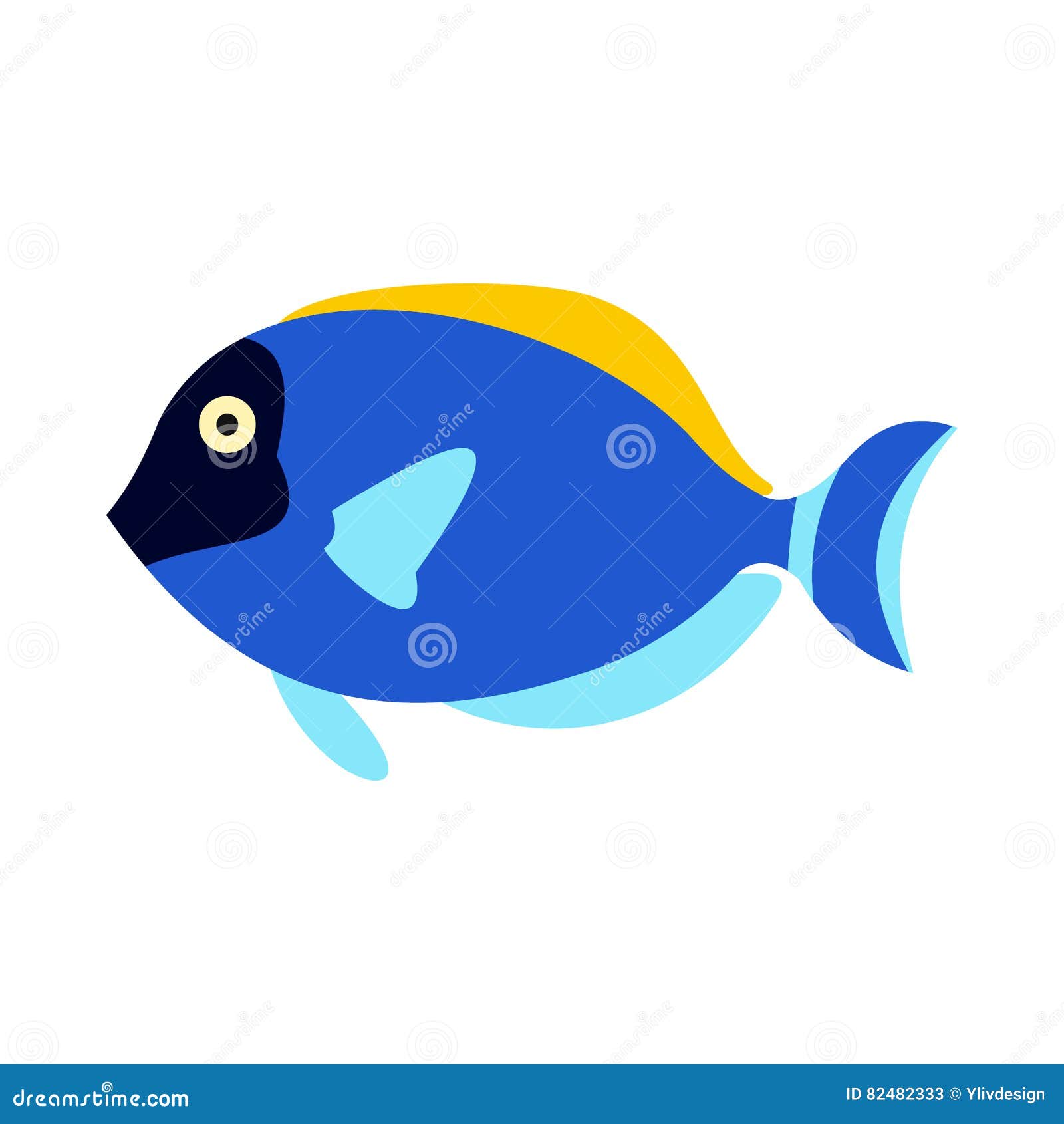 Surgeon Fish Icon, Flat Style Stock Vector - Illustration of aqua ...