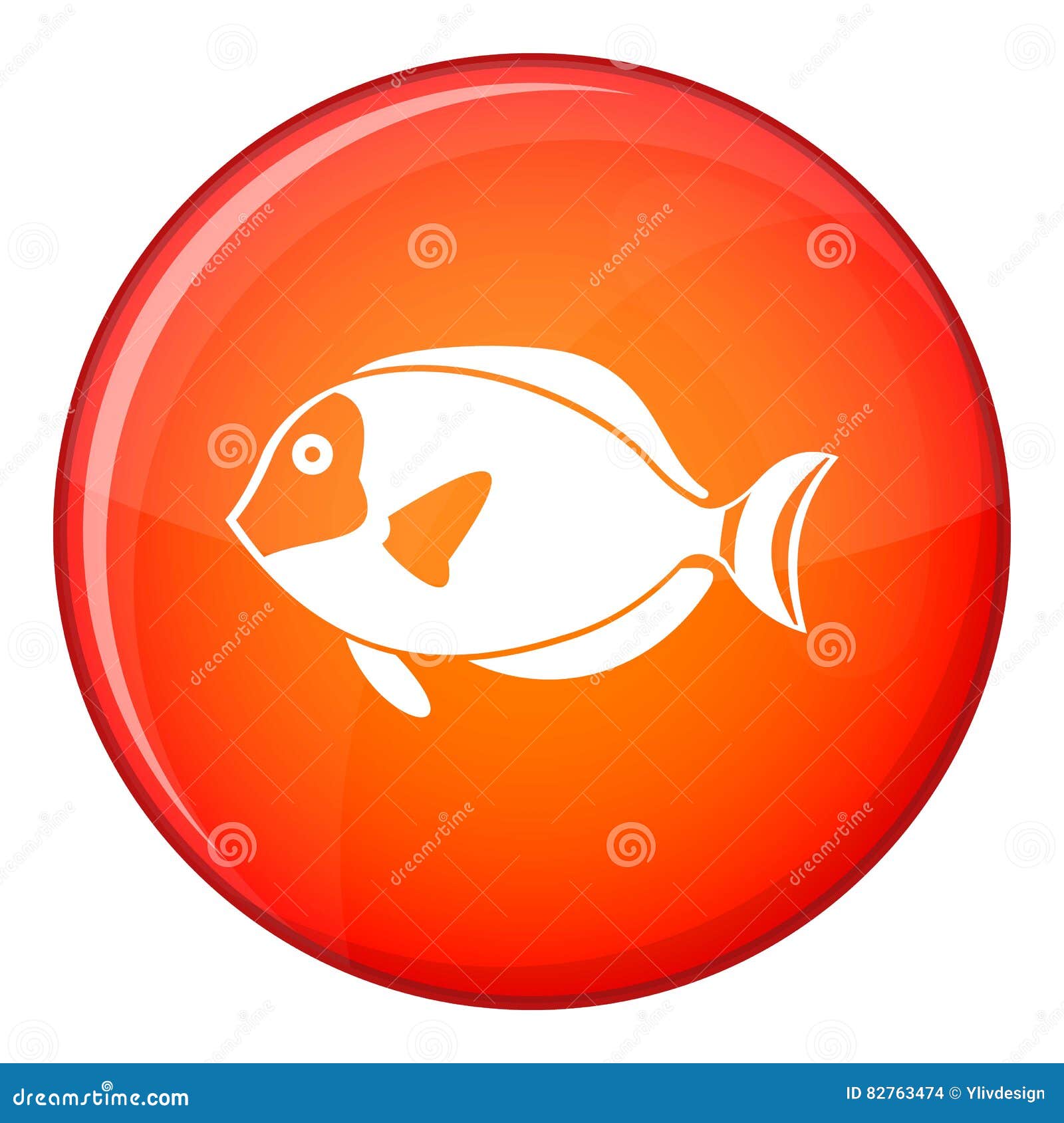 Surgeon Fish Icon, Flat Style Stock Vector - Illustration of dive, feed ...