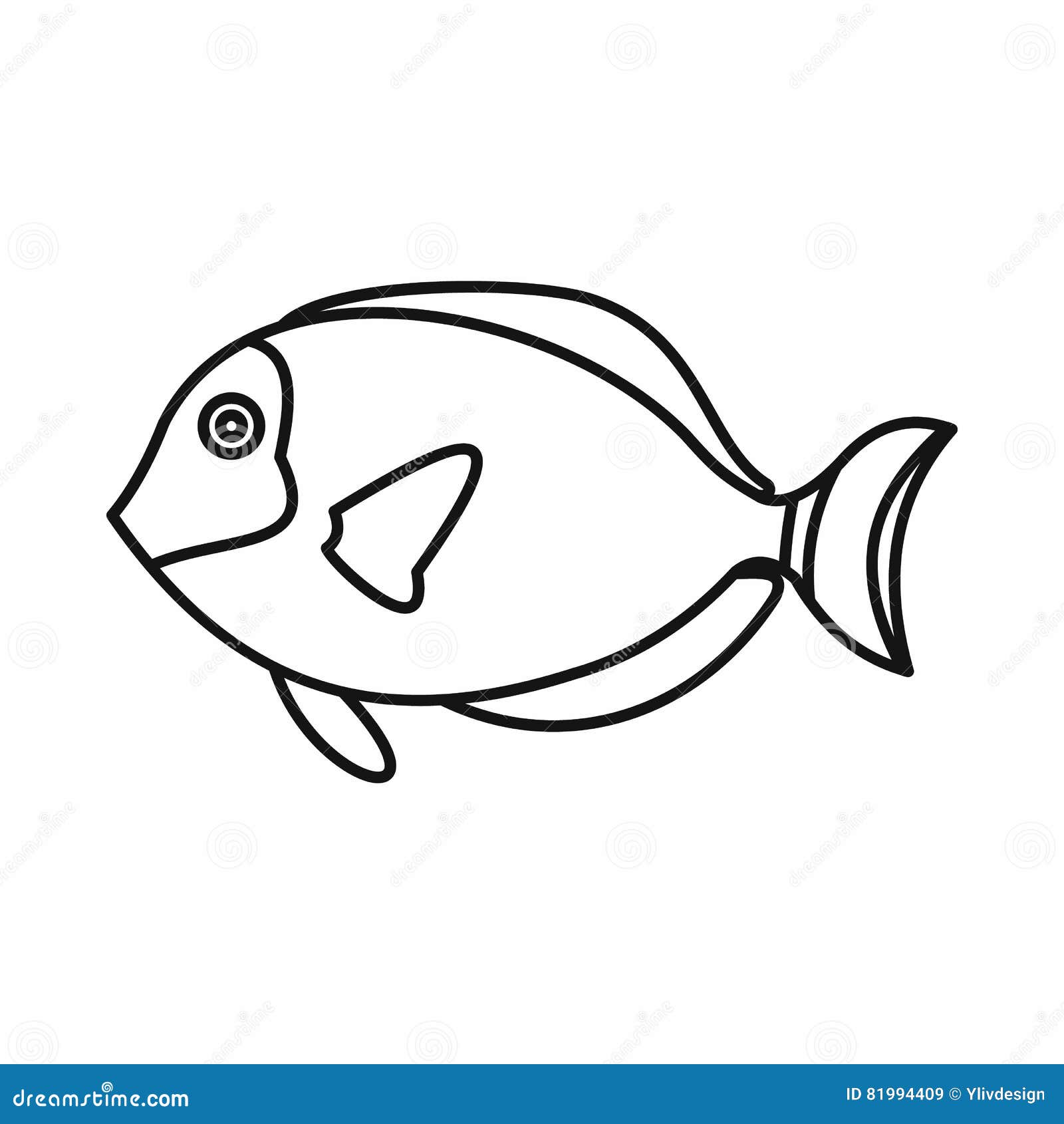 Tropical Fish Outline