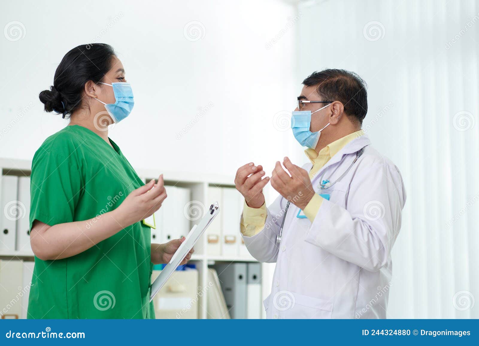 Arguing Medical Workers stock photo. Image of covid19 - 244324880