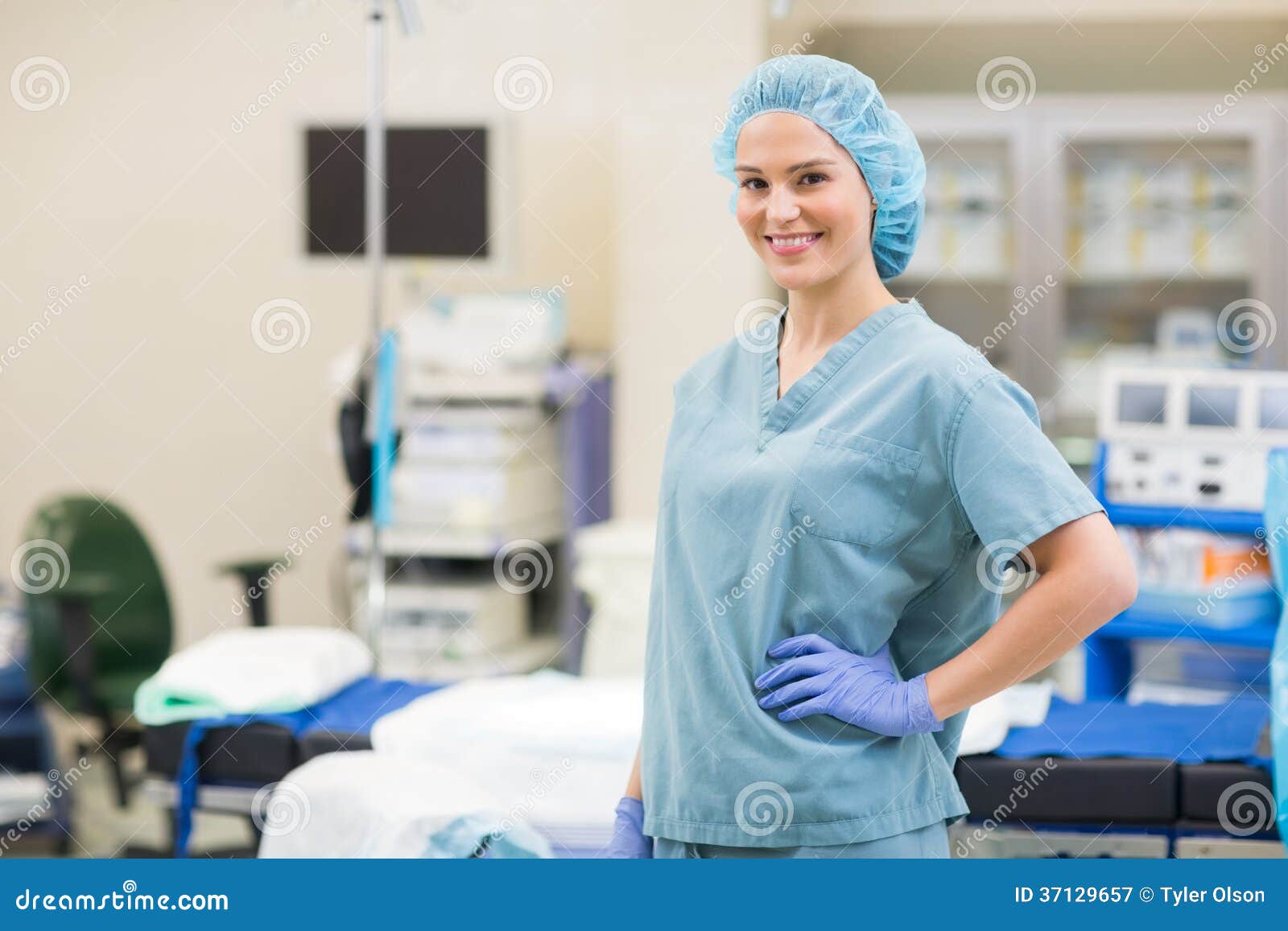 Surgeon with Hand on Hip in Operation Room Stock Image - Image of ...