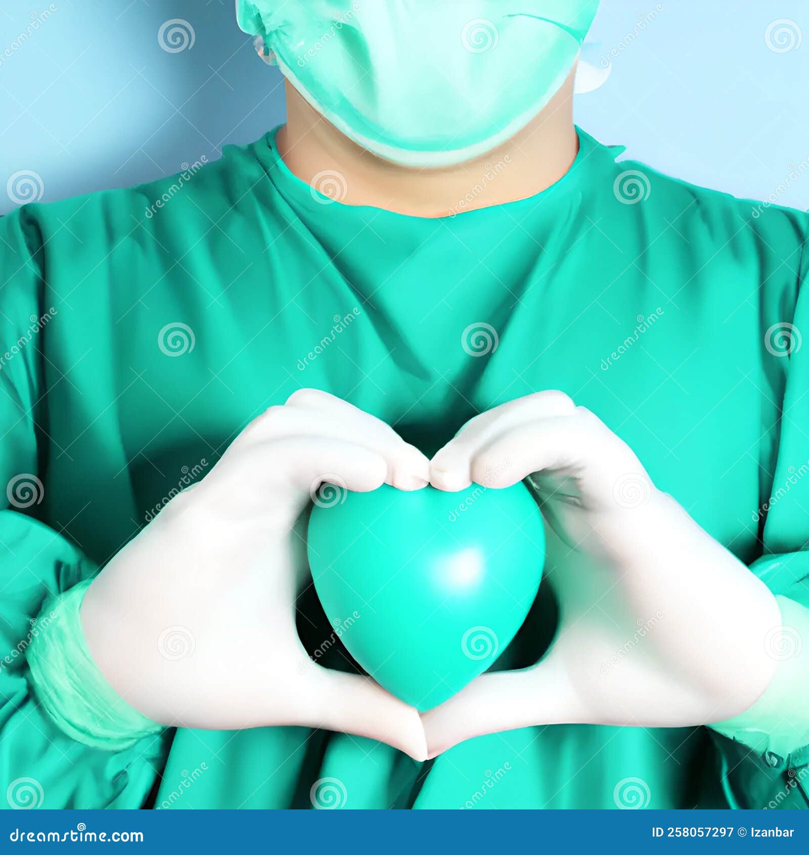 Surgeon Holding a Green Hearth Stock Image - Image of medical ...