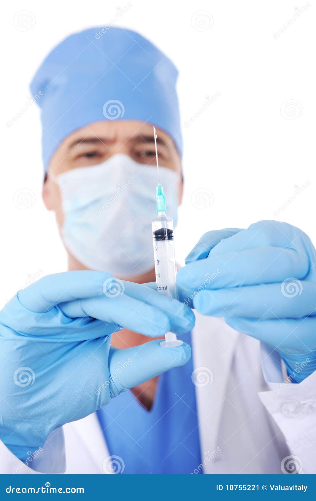 Surgeon Holding Syringe with Vaccine Stock Image - Image of injection ...