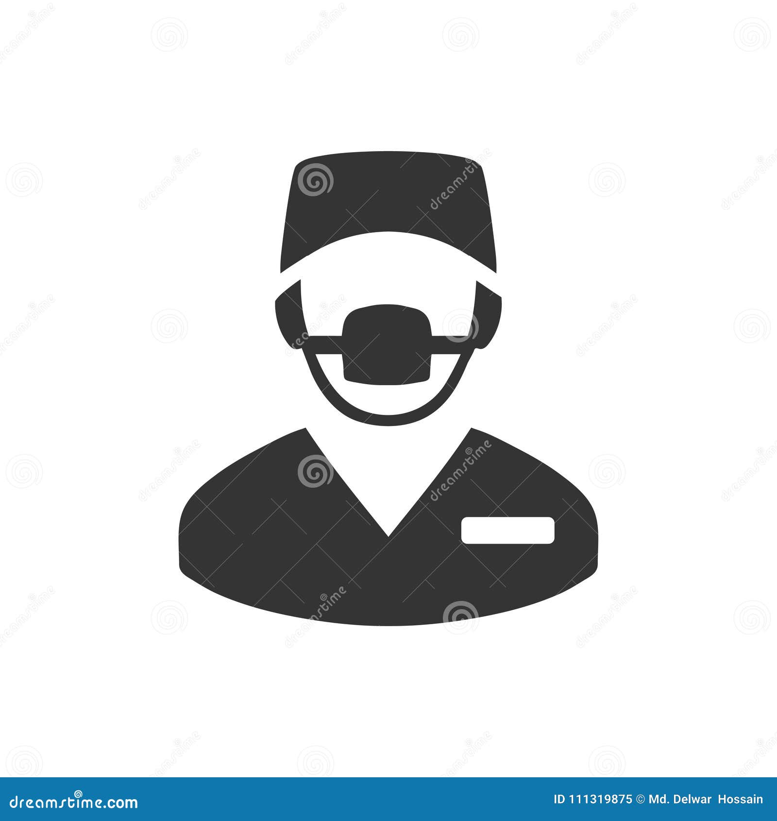 Surgeon Icon stock vector. Illustration of patient, doctor - 111319875