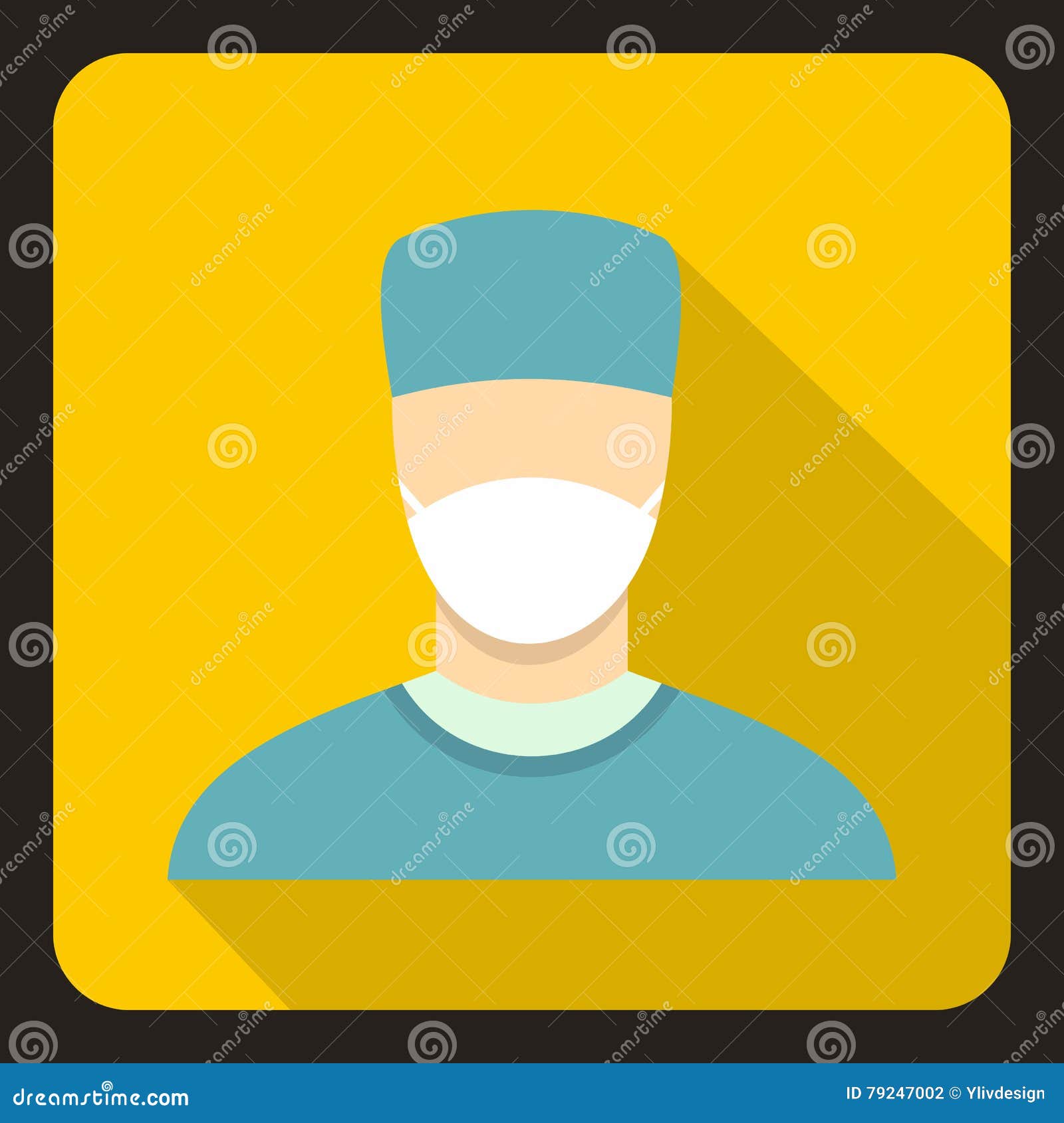 Surgeon icon, flat style stock vector. Illustration of help - 79247002