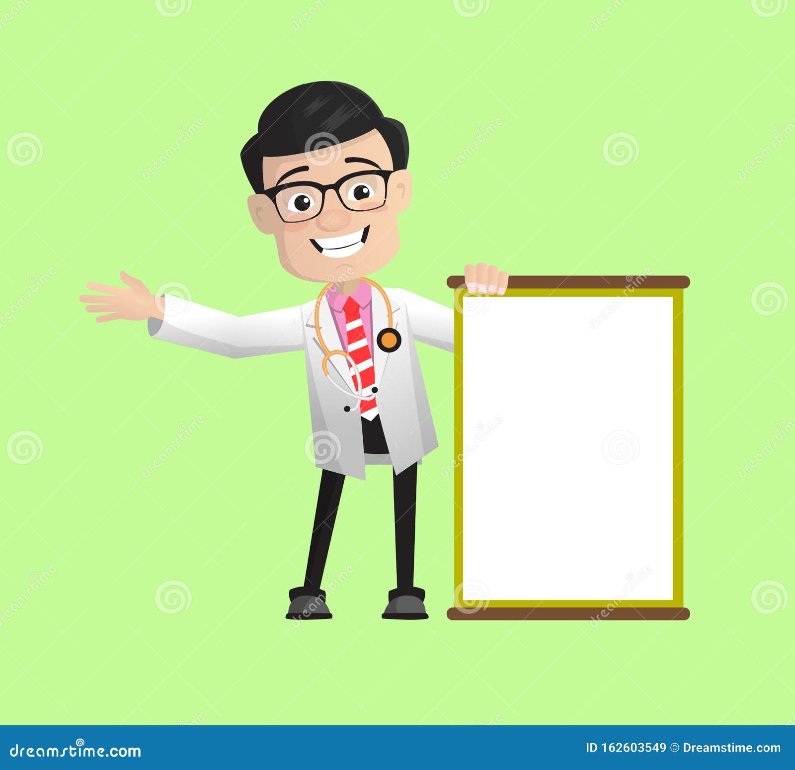 Surgeon - Joyfully Presenting a Blank Board Stock Vector - Illustration ...