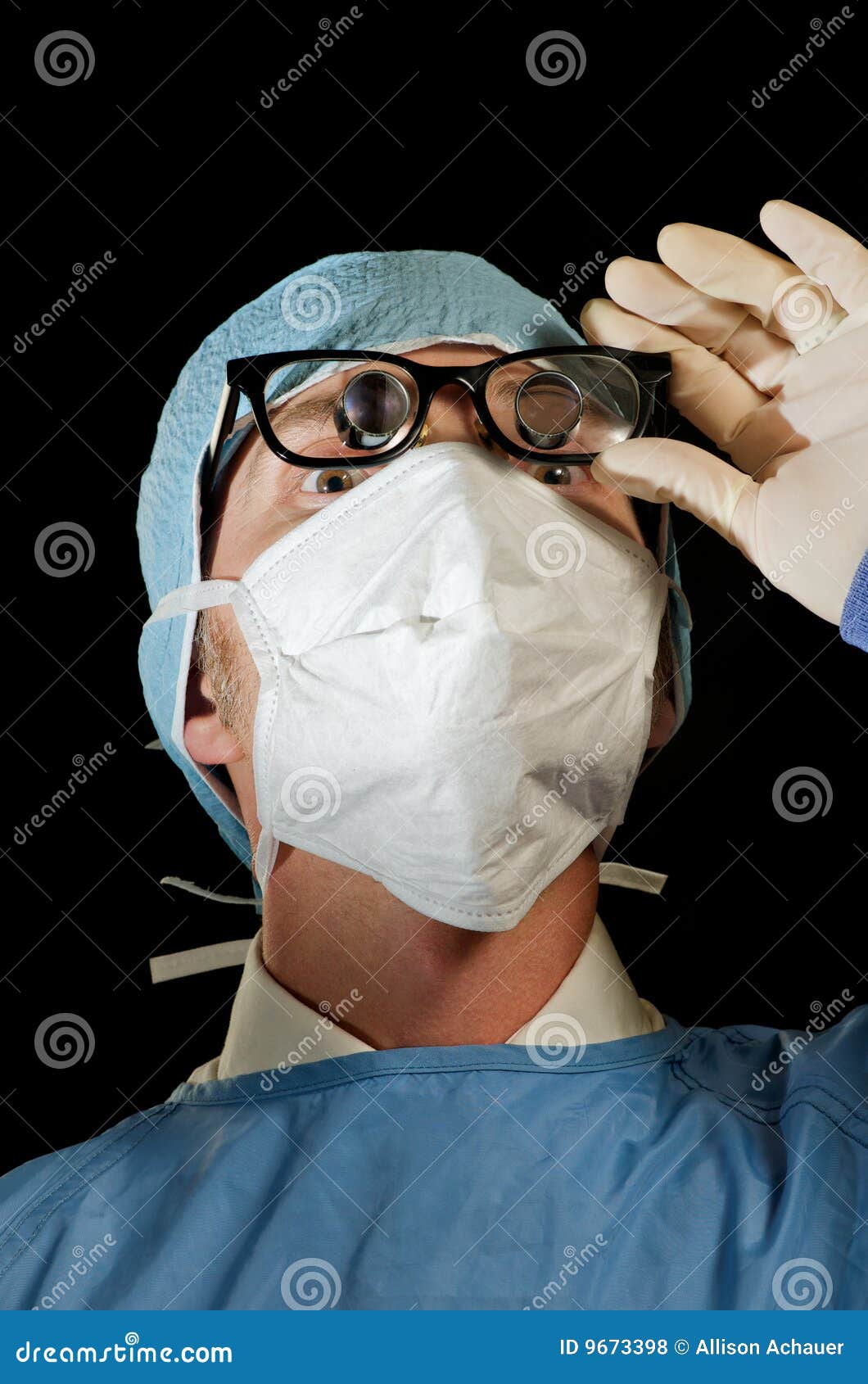 Surgeon looking down stock photo. Image of medicine, blue - 9673398