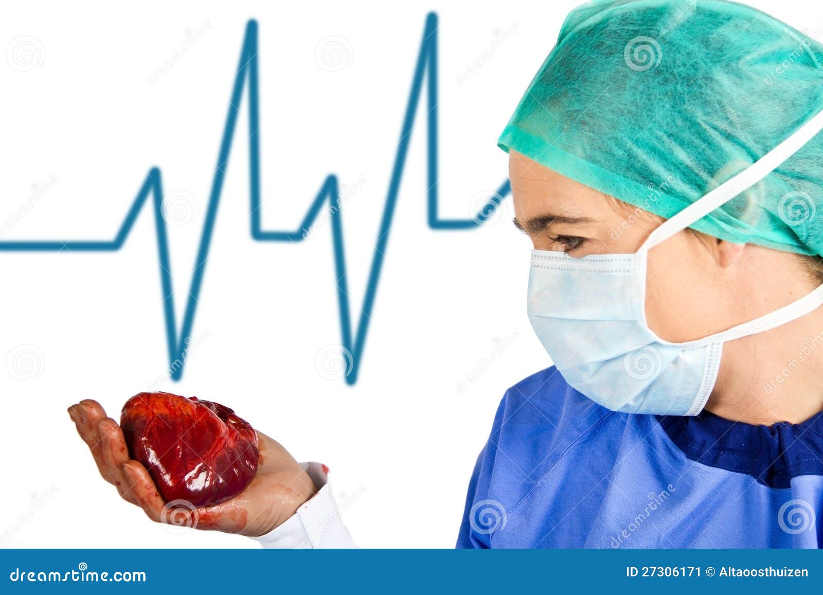 Surgeon looking at a heart stock image. Image of people - 27306171