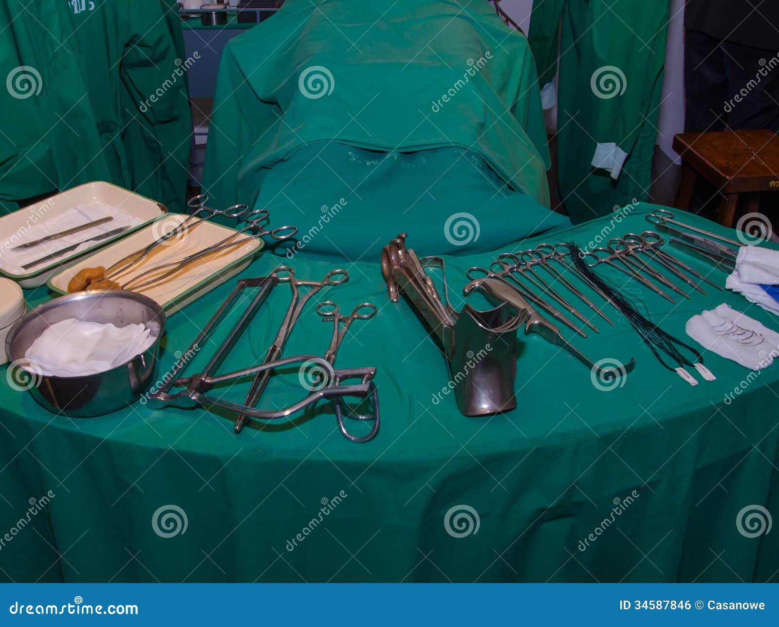 Surgeon and Old Surgical Tools. Stock Photo - Image of medical, group ...