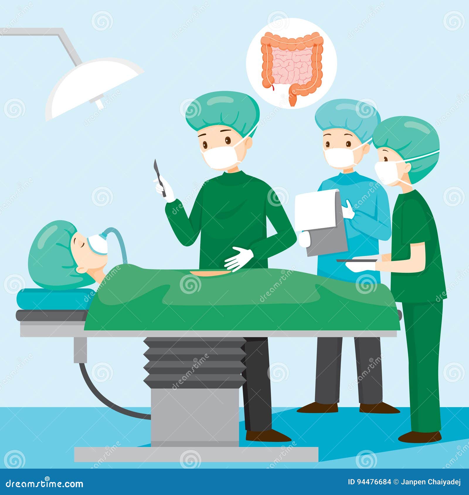 Surgeon Operate On Appendicitis Patient Stock Vector Illustration Of