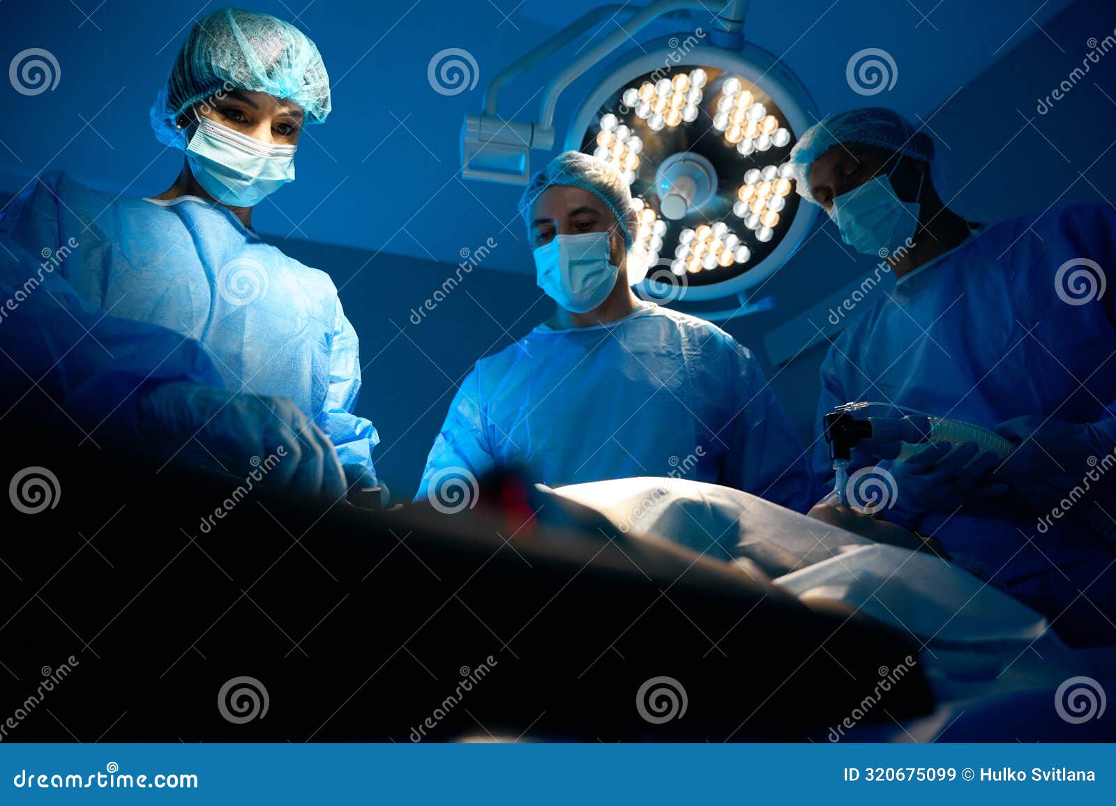 Surgeon Performing Operation in Modern Operating Room Stock Image ...