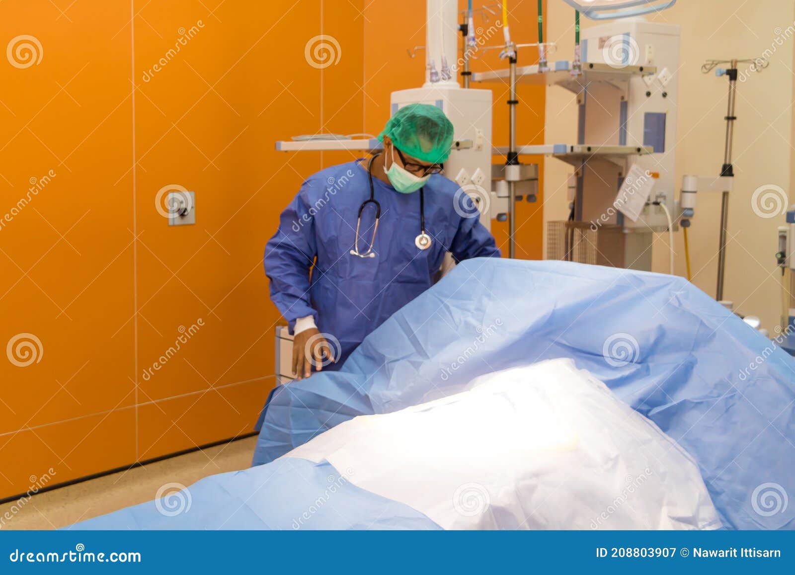 Surgeon is Preparing Patients for Surgery Stock Image - Image of ...