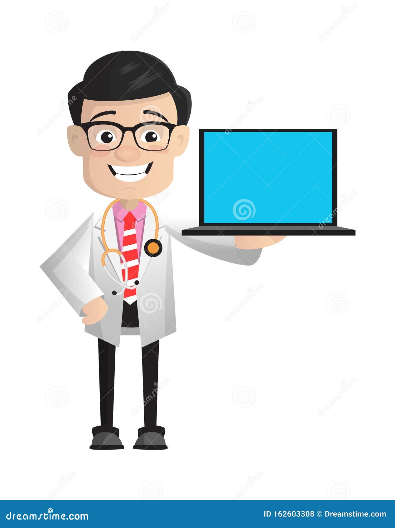 Surgeon - Presenting a Laptop Stock Vector - Illustration of offer ...