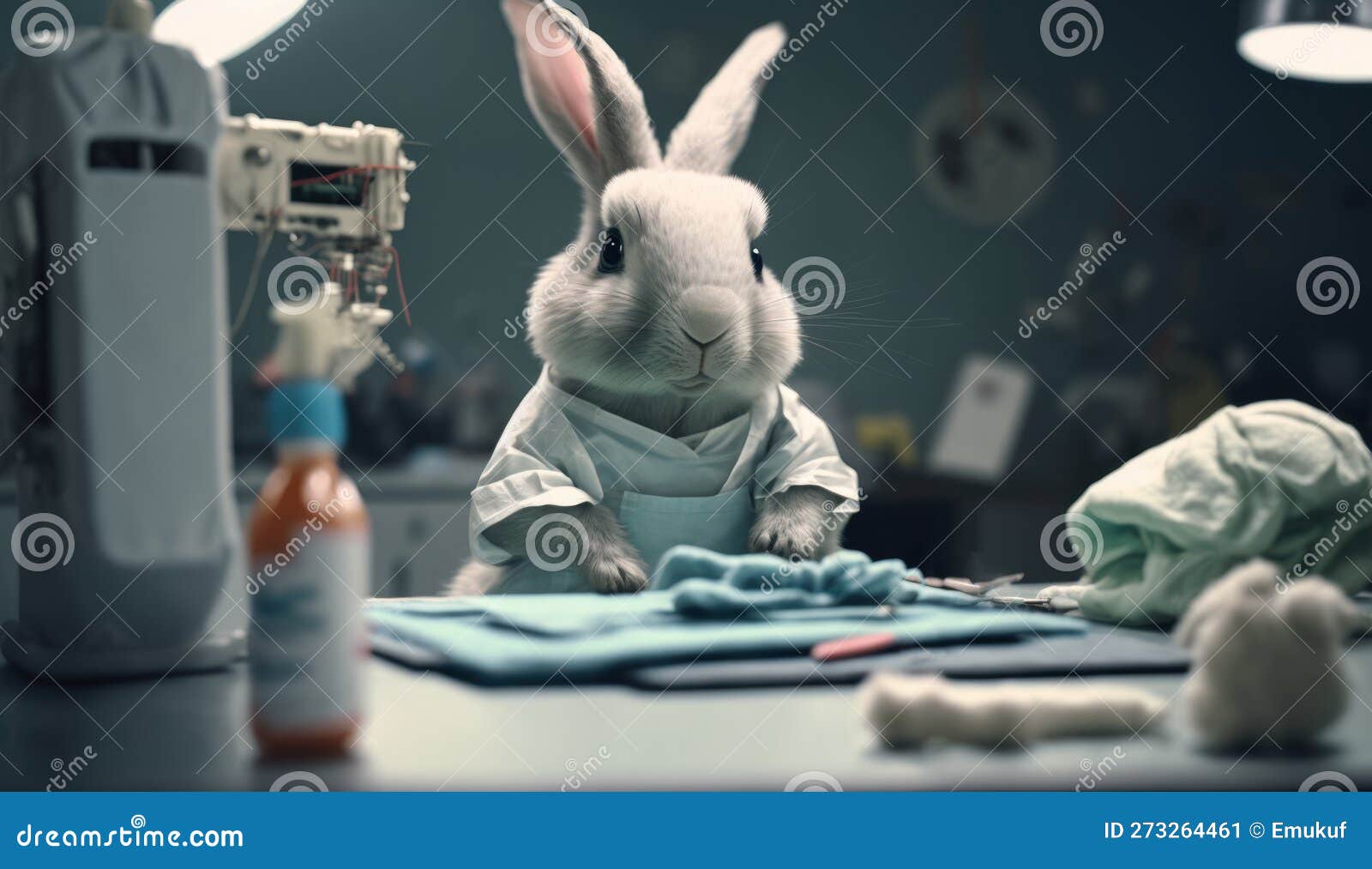 Surgeon Rabbit in a White Coat Generative Ai Stock Illustration ...