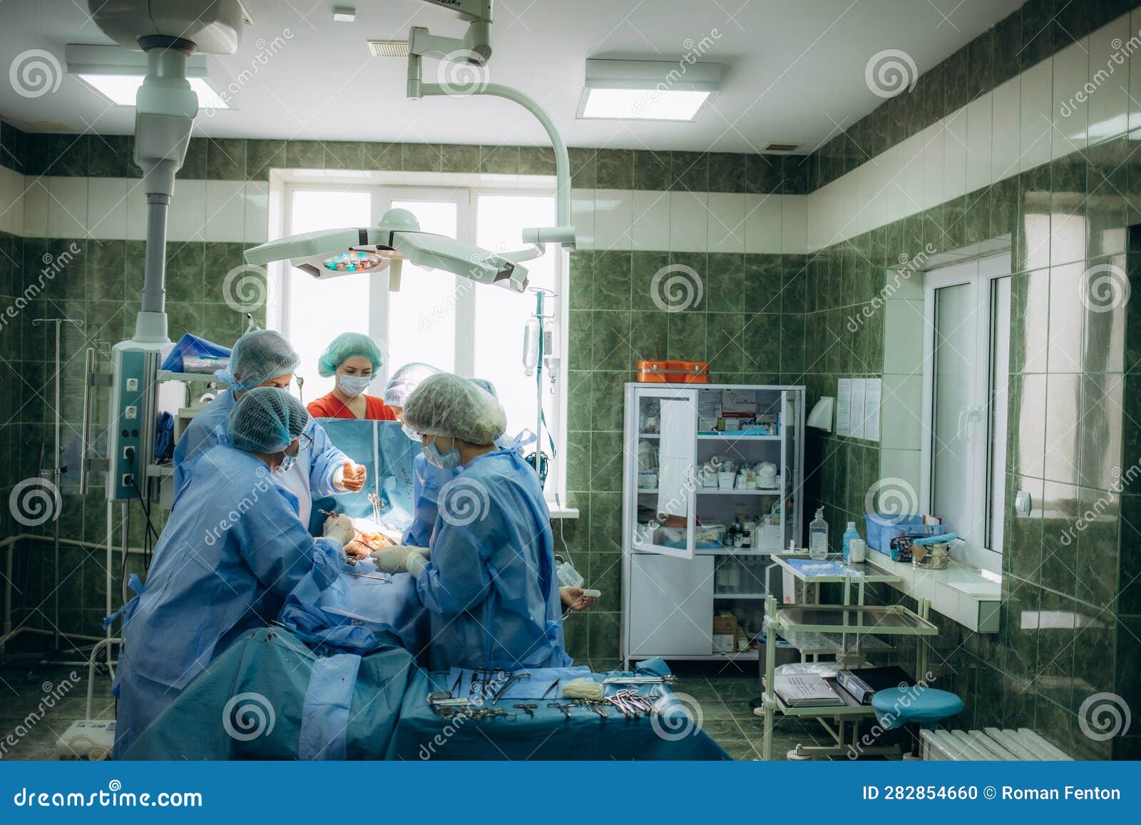 Surgeon Sews Wound On Leg Ankle After Surgery Using Self-absorbable ...