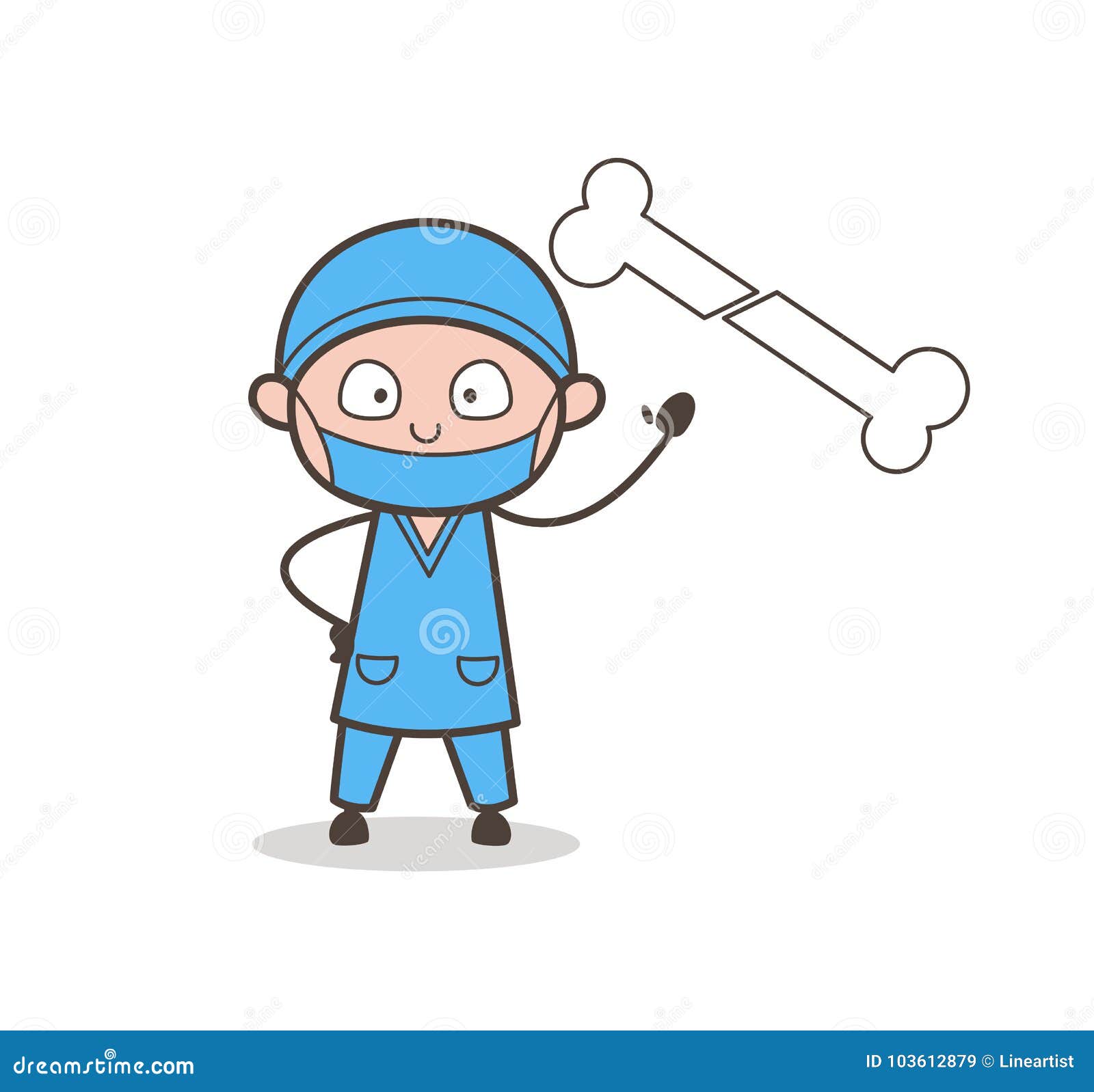 Surgeon Showing Broken Bone Vector Illustration Stock Illustration ...