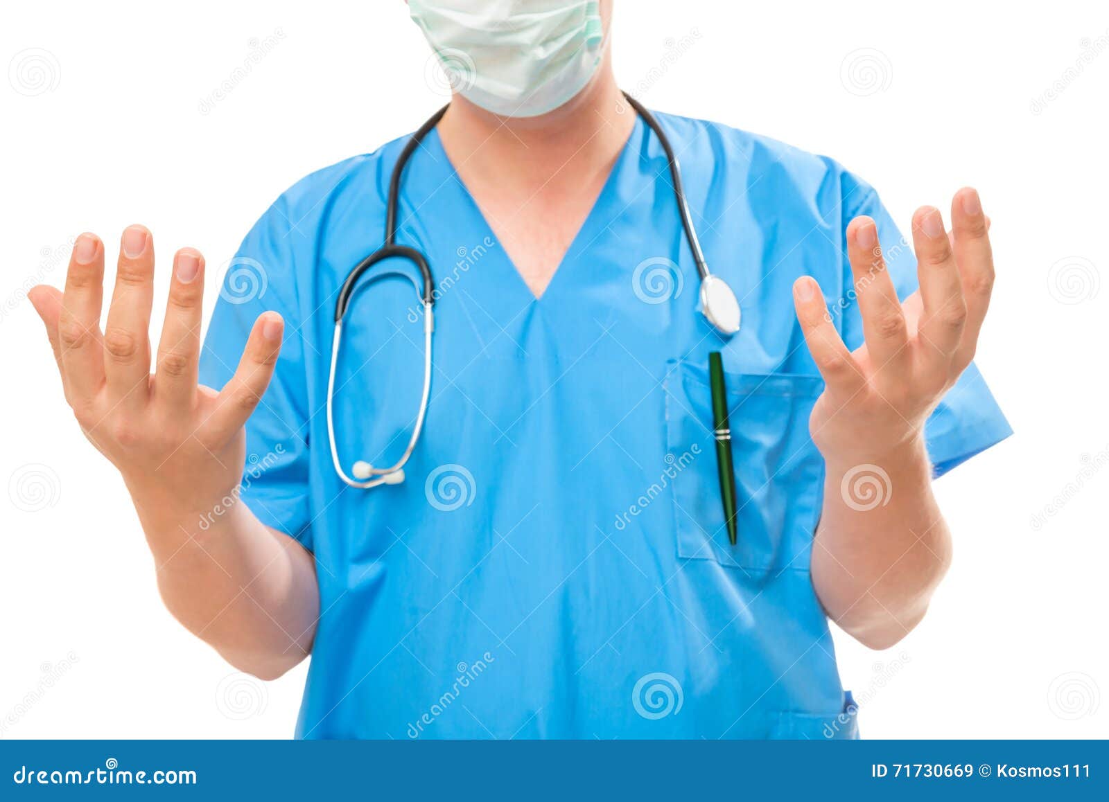 Surgeon Shows His Sterile Hands Stock Image - Image of gown, hygienic ...