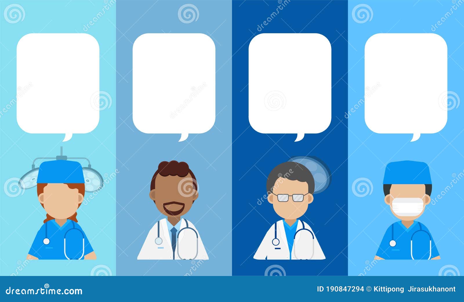 Surgeon with Speech Bubbles Stock Illustration - Illustration of ...