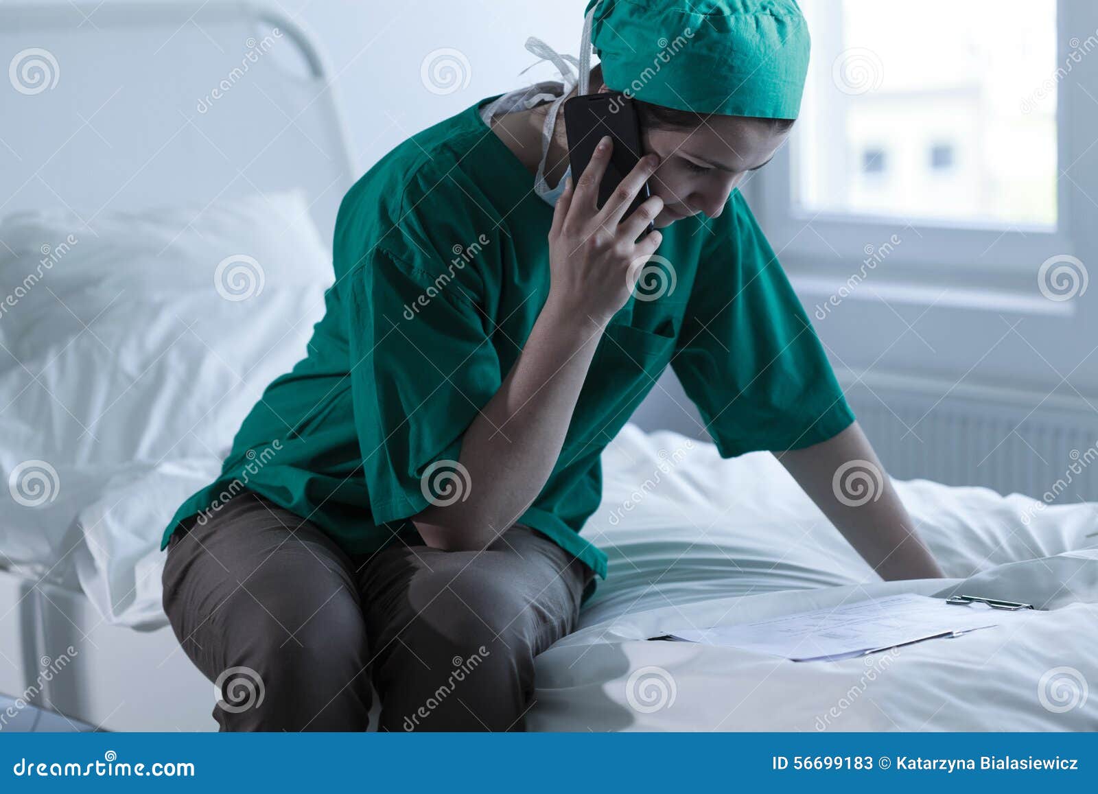 Surgeon Talking on the Phone Stock Image - Image of protective, call ...