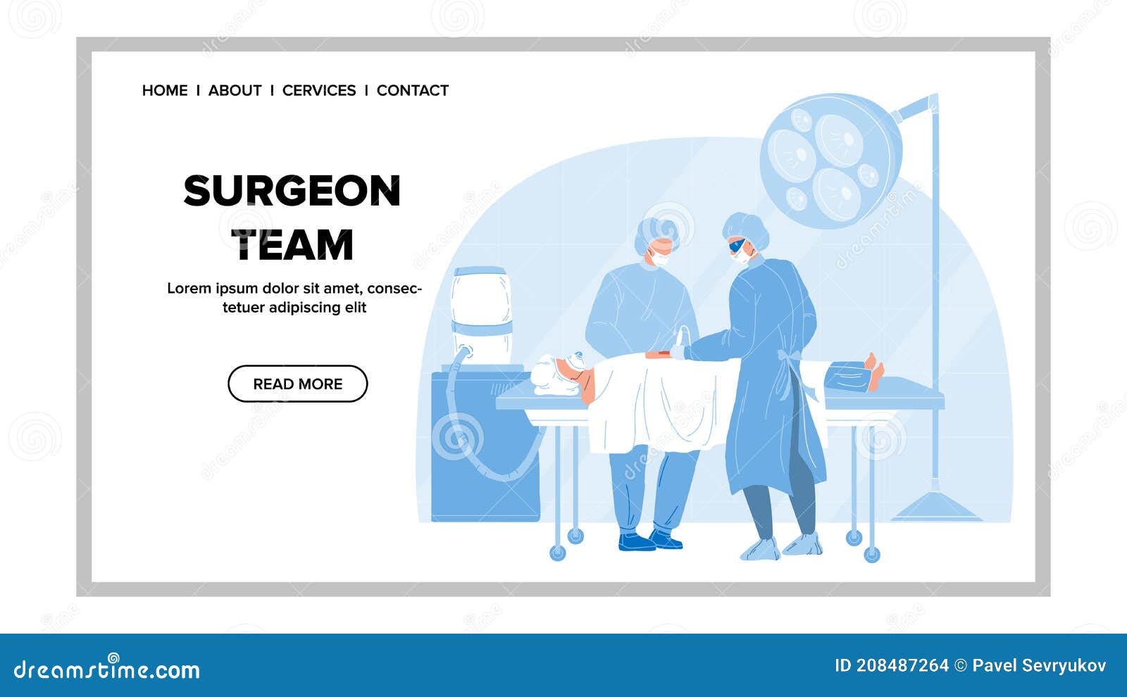 Surgeon Team Perform Surgical Operation Vector Flat Stock Vector ...