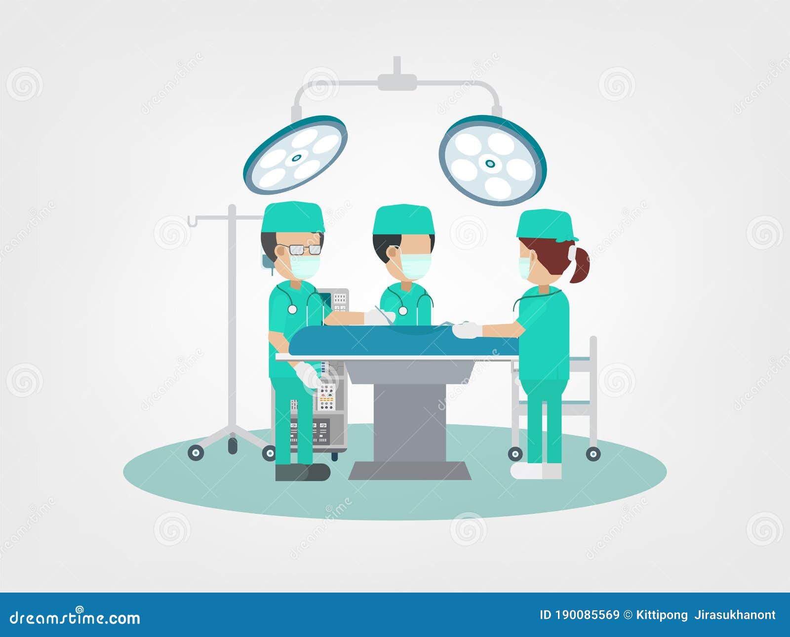 Surgeon Team in Surgery Room Stock Vector - Illustration of surgery ...