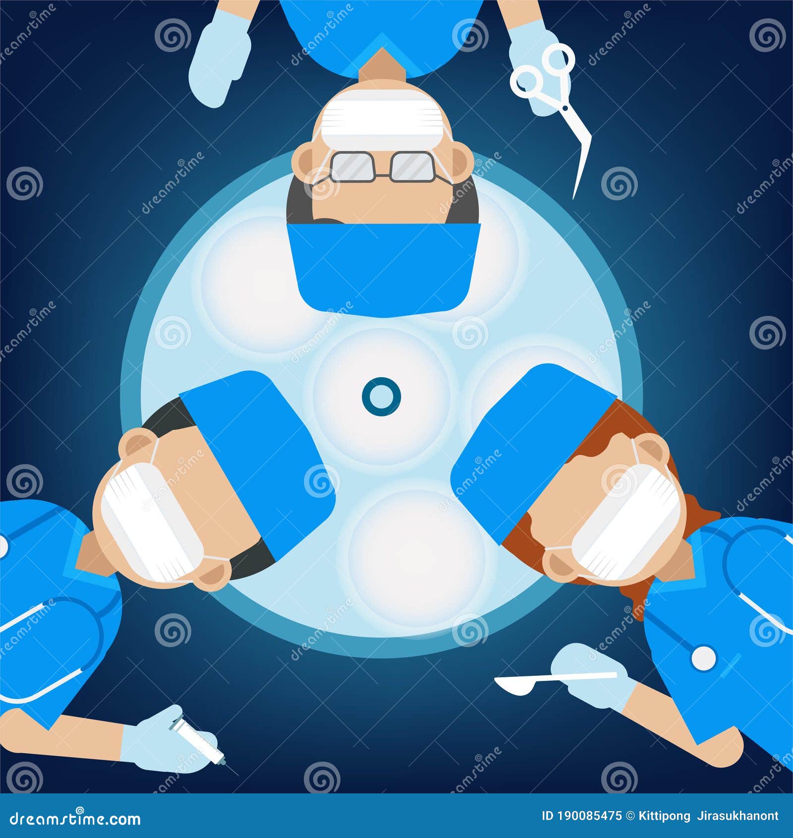 Surgeon Team in Surgery Room Stock Vector - Illustration of paramedic ...