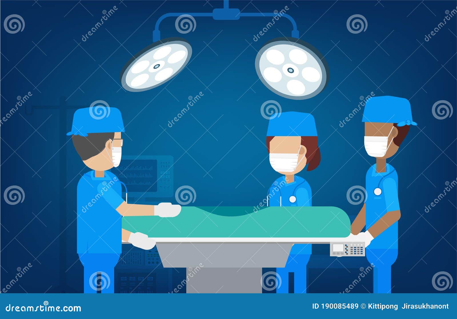 Surgeon Team in Surgery Room Stock Vector - Illustration of teamwork ...