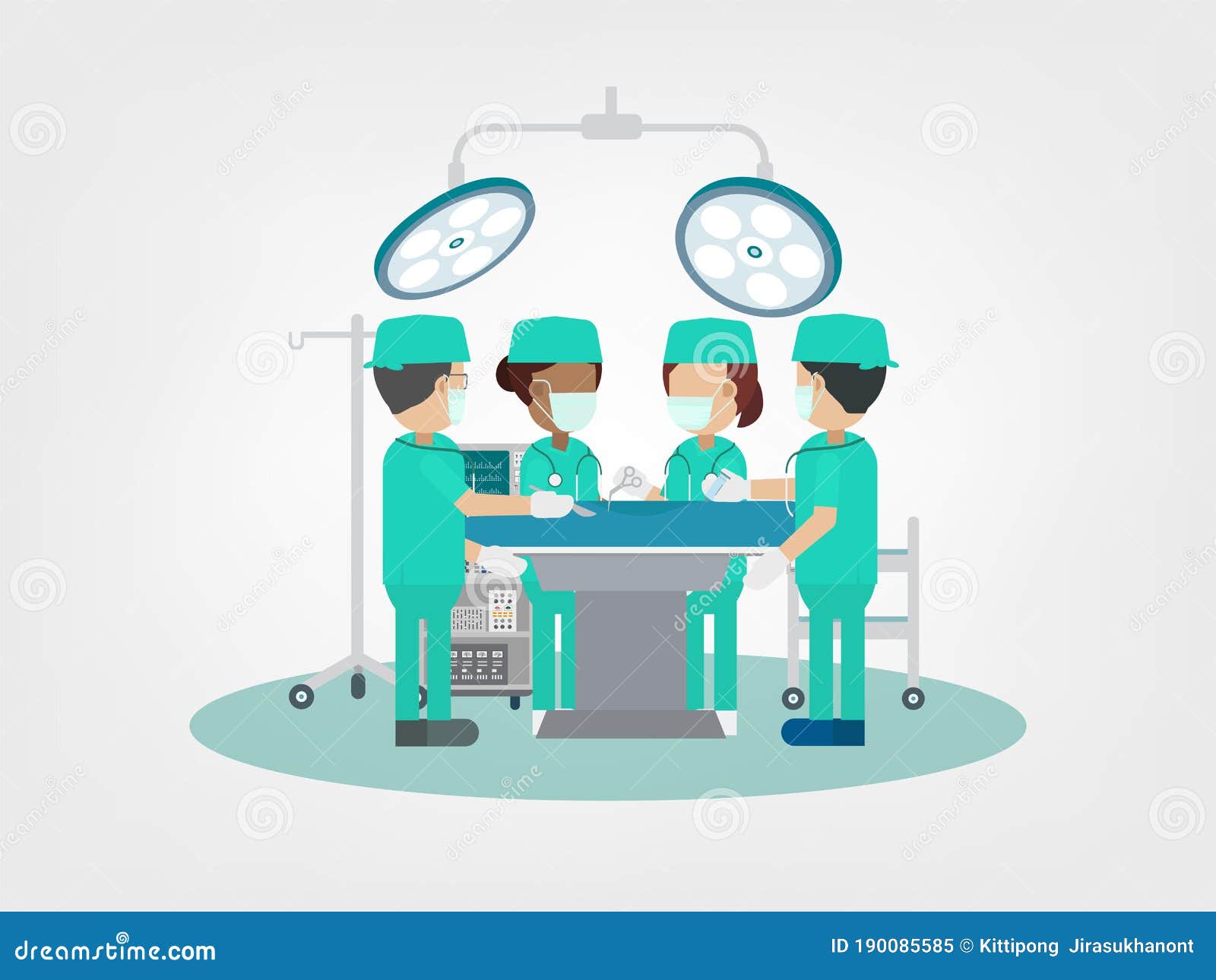 Surgeon Team in Surgery Room Stock Vector - Illustration of worker ...
