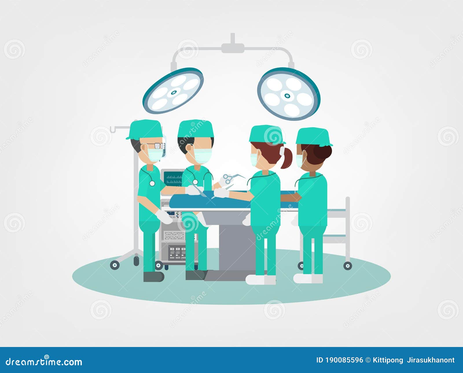 Surgeon Team in Surgery Room Stock Vector - Illustration of vector ...
