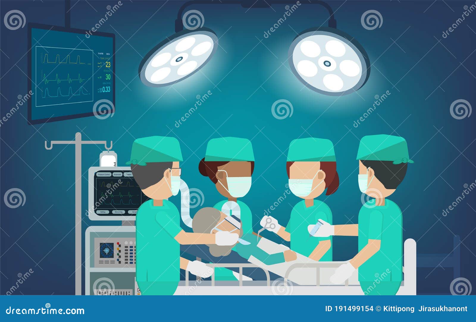 Surgeon Team in Surgery Room Stock Vector - Illustration of staff ...