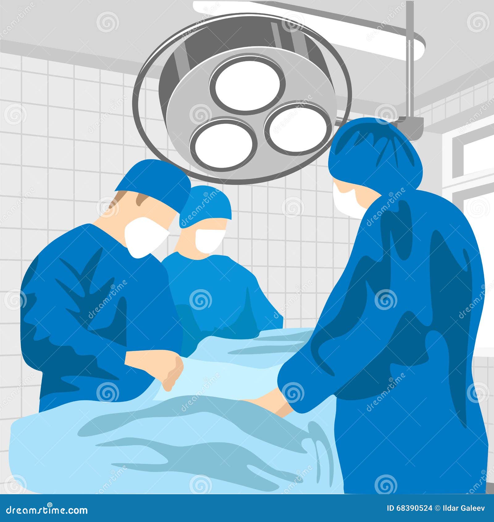 Surgeon Team at Work in Operating Room Stock Vector - Illustration of ...