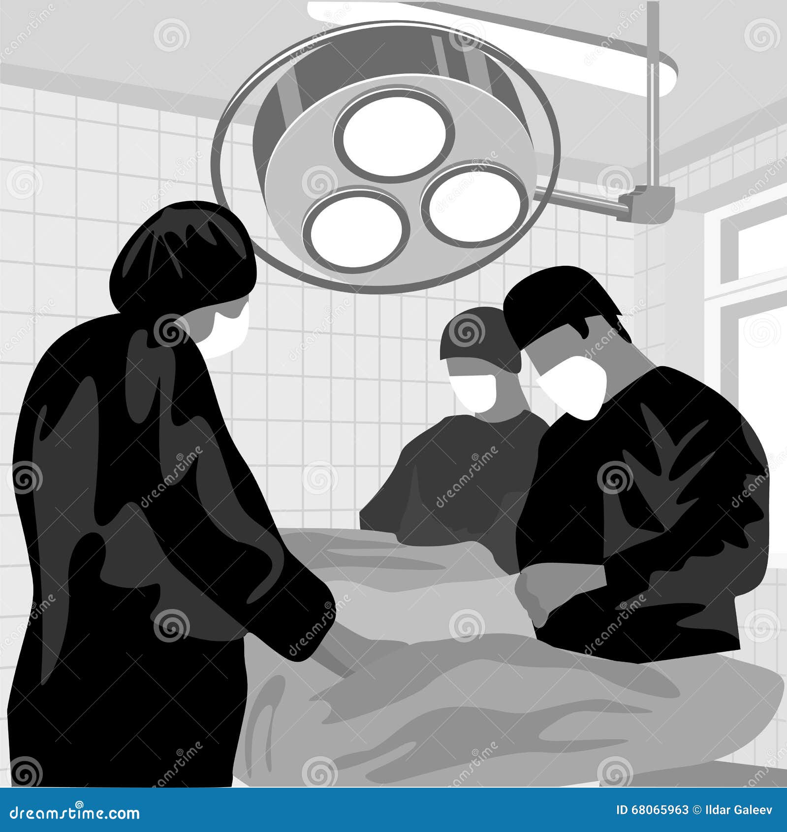 Surgeon Team at Work in Operating Room Stock Vector - Illustration of ...
