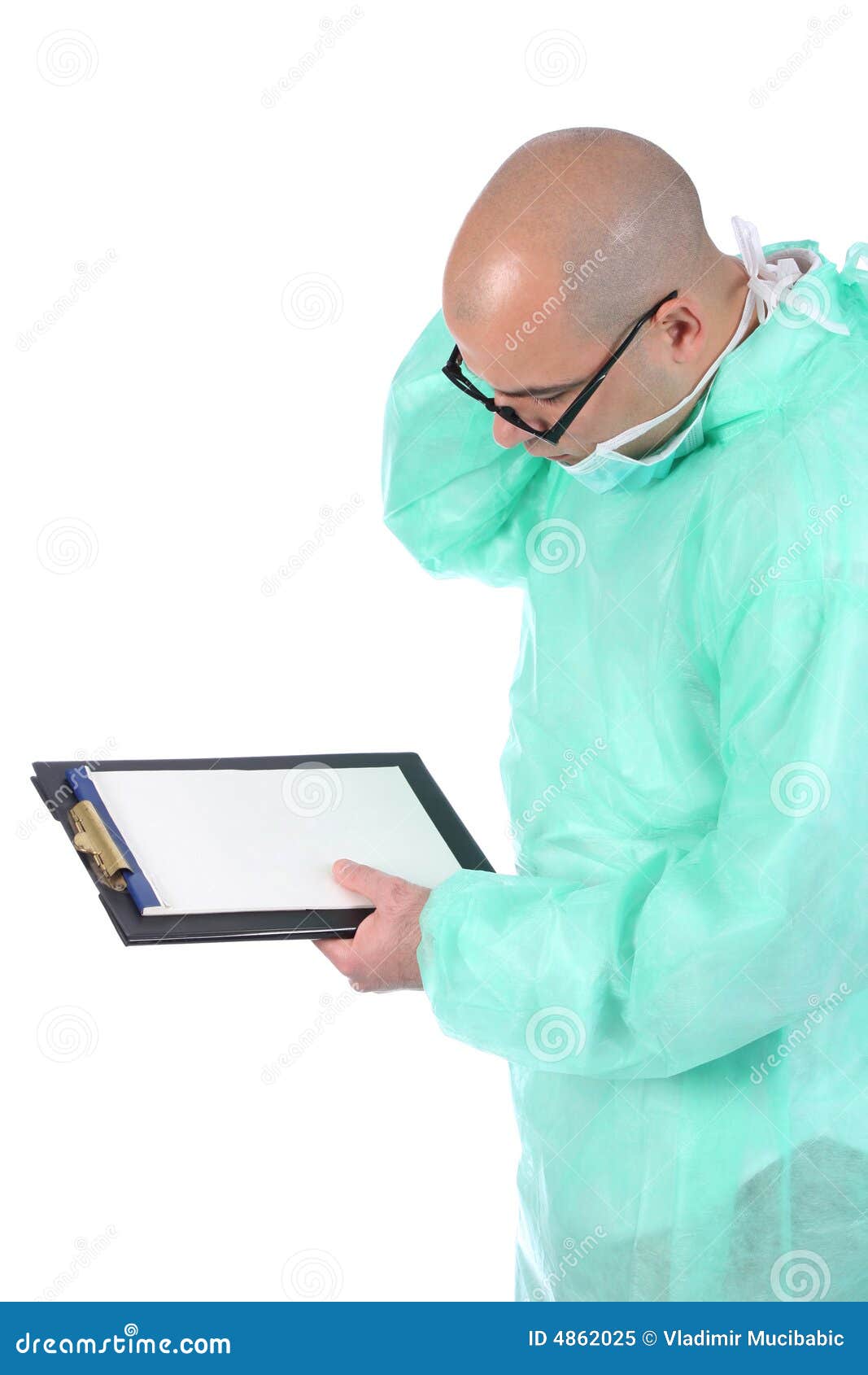 Surgeon thinking stock image. Image of office, mask, doctor - 4862025