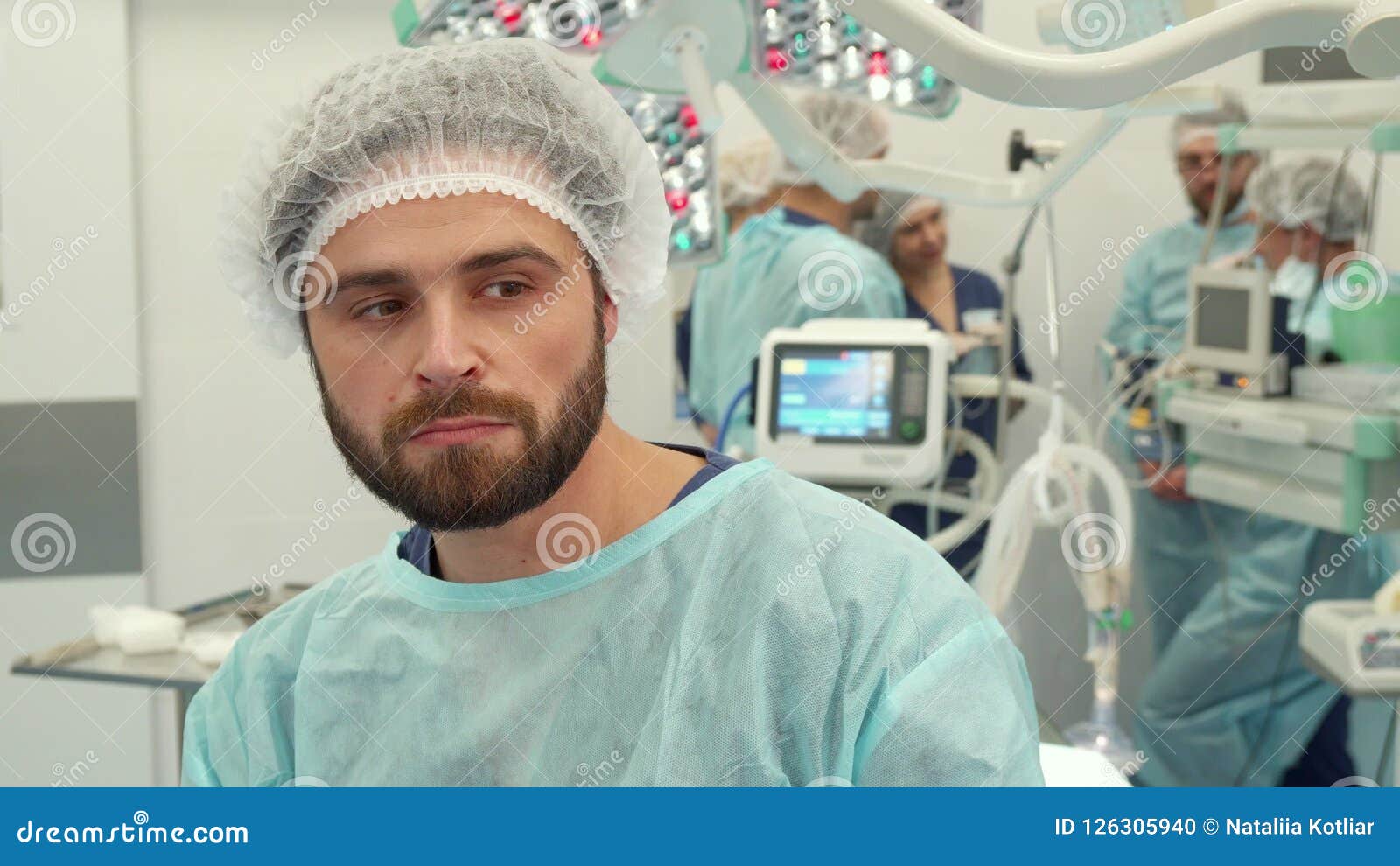 Surgeon Thinks about Some Problem Stock Photo - Image of gowns ...