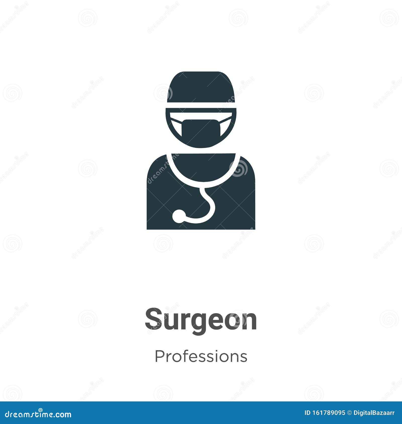 Surgeon Vector Icon on White Background. Flat Vector Surgeon Icon ...