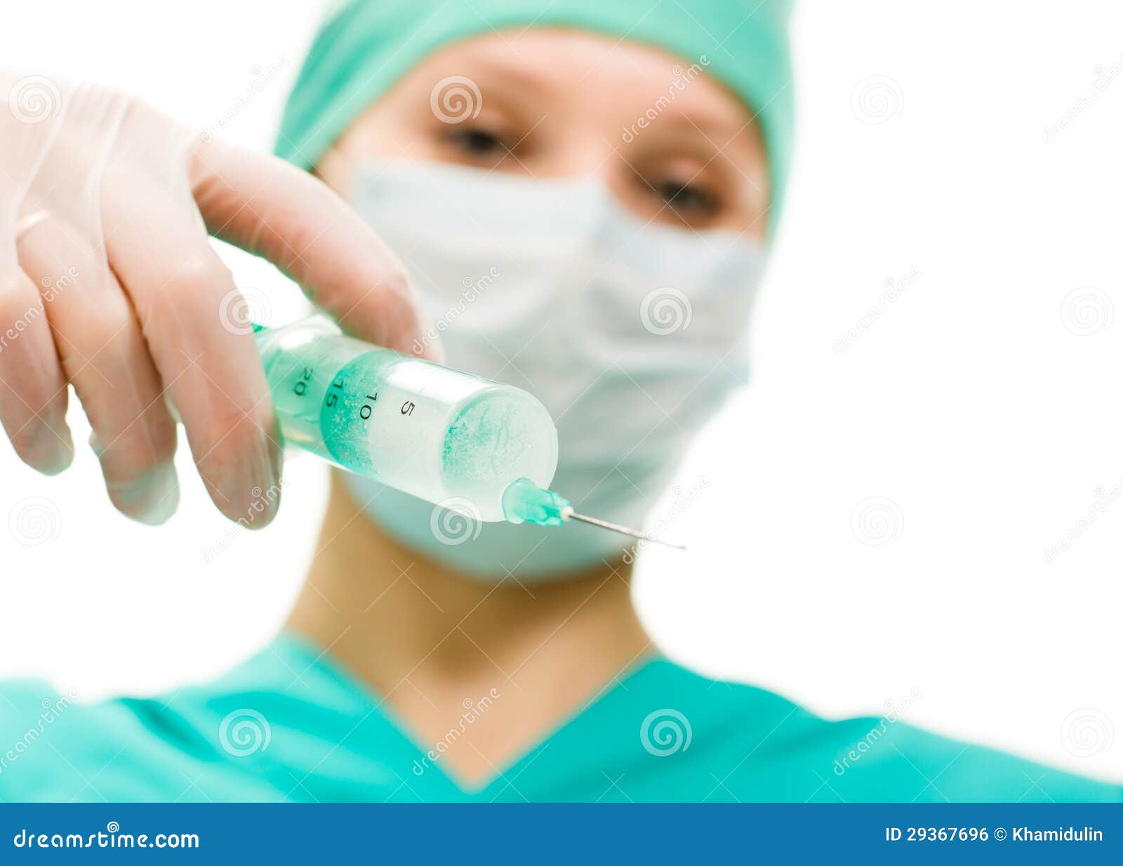 Surgeon Woman with Syringe Making Injection, Stock Photo - Image of ...