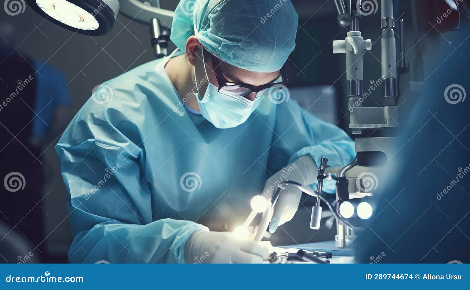 Surgeon at Work in Operating Room. Preparation for the Beginning of ...