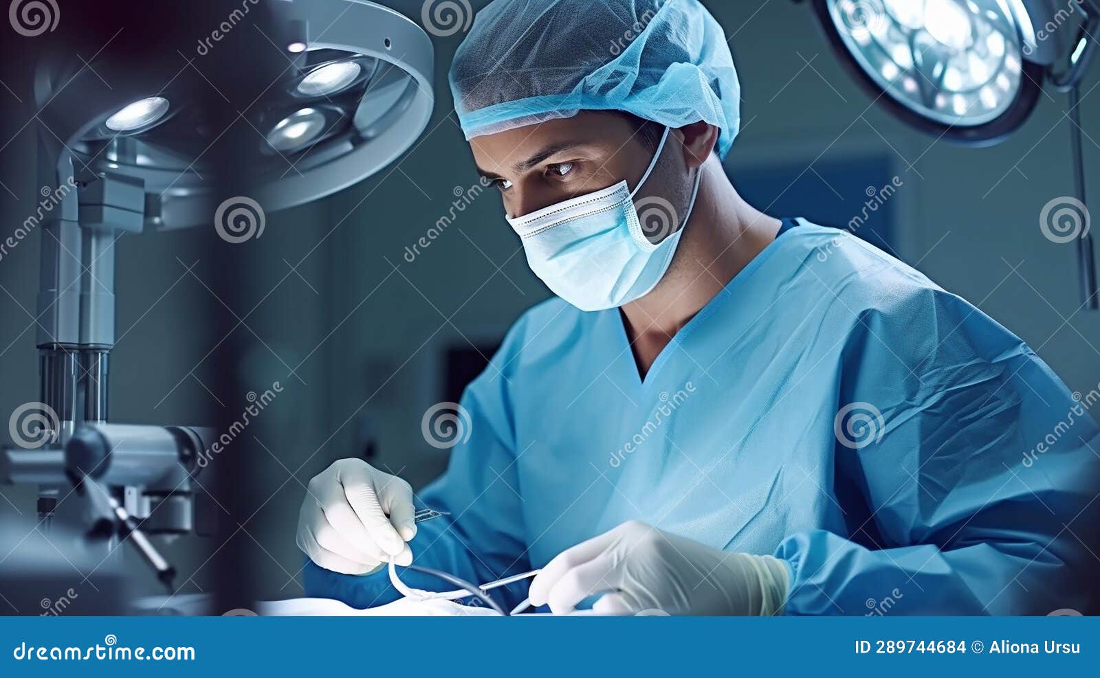 Surgeon at Work in Operating Room. Preparation for the Beginning of ...