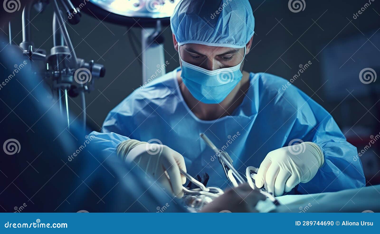 Surgeon at Work in Operating Room. Preparation for the Beginning of ...