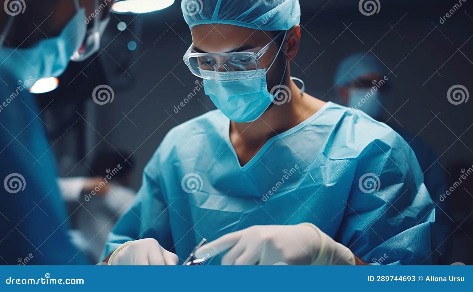 Surgeon at Work in Operating Room. Preparation for the Beginning of ...