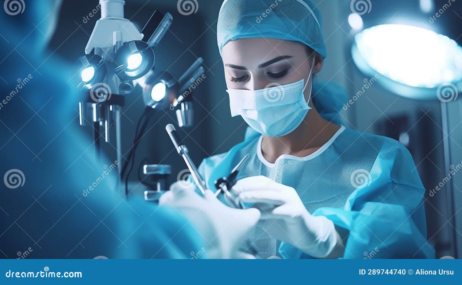 Surgeon at Work in Operating Room. Preparation for the Beginning of ...