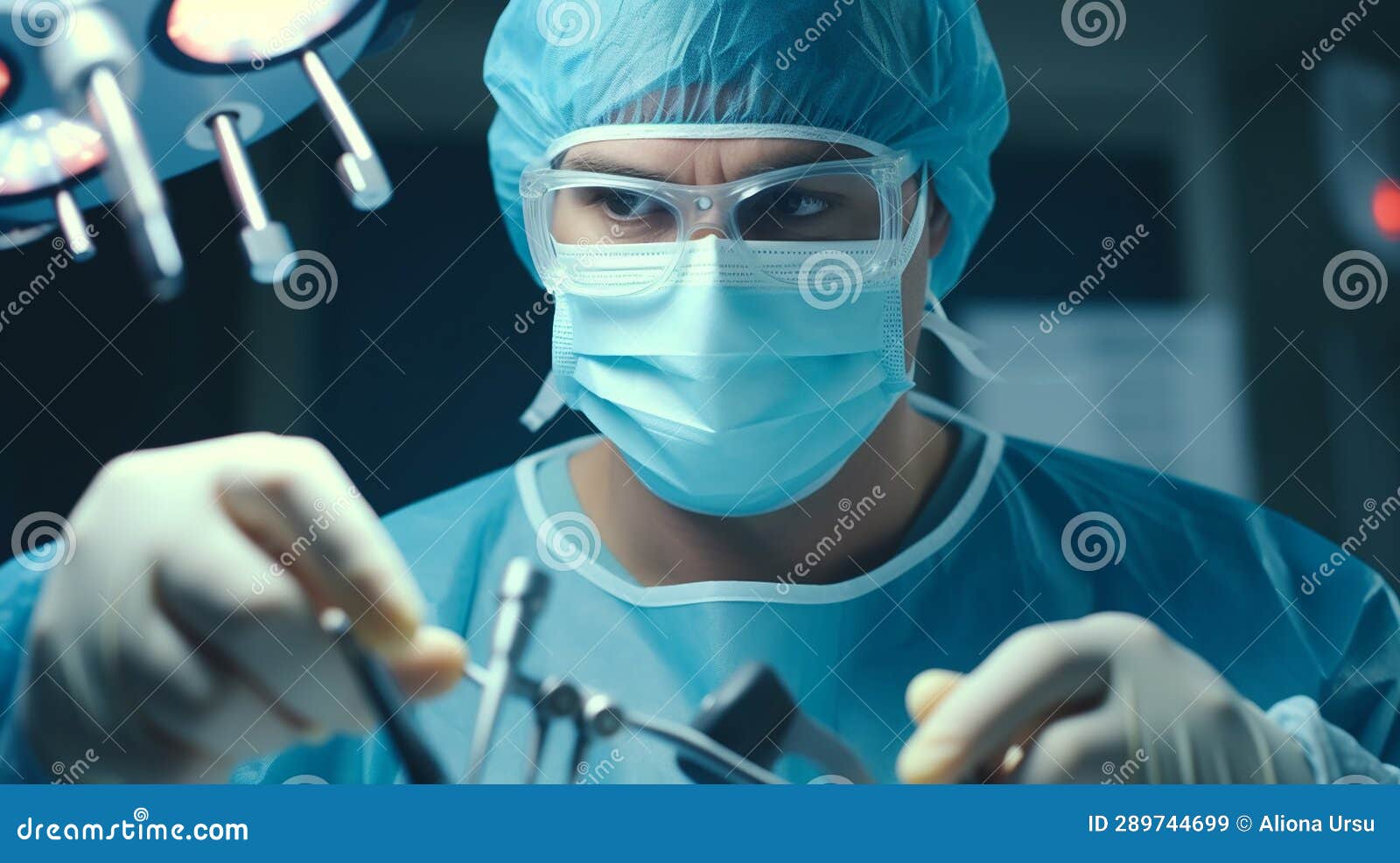 Surgeon at Work in Operating Room. Preparation for the Beginning of ...