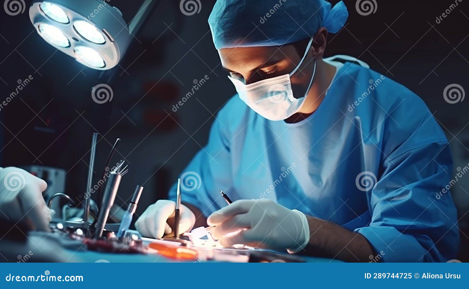 Surgeon at Work in Operating Room. Preparation for the Beginning of ...