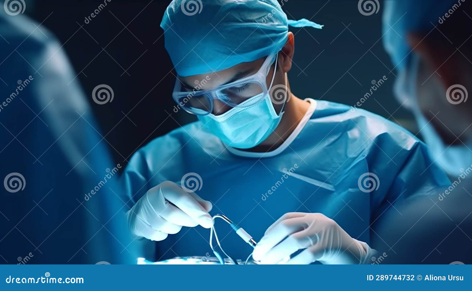 Surgeon at Work in Operating Room. Preparation for the Beginning of ...