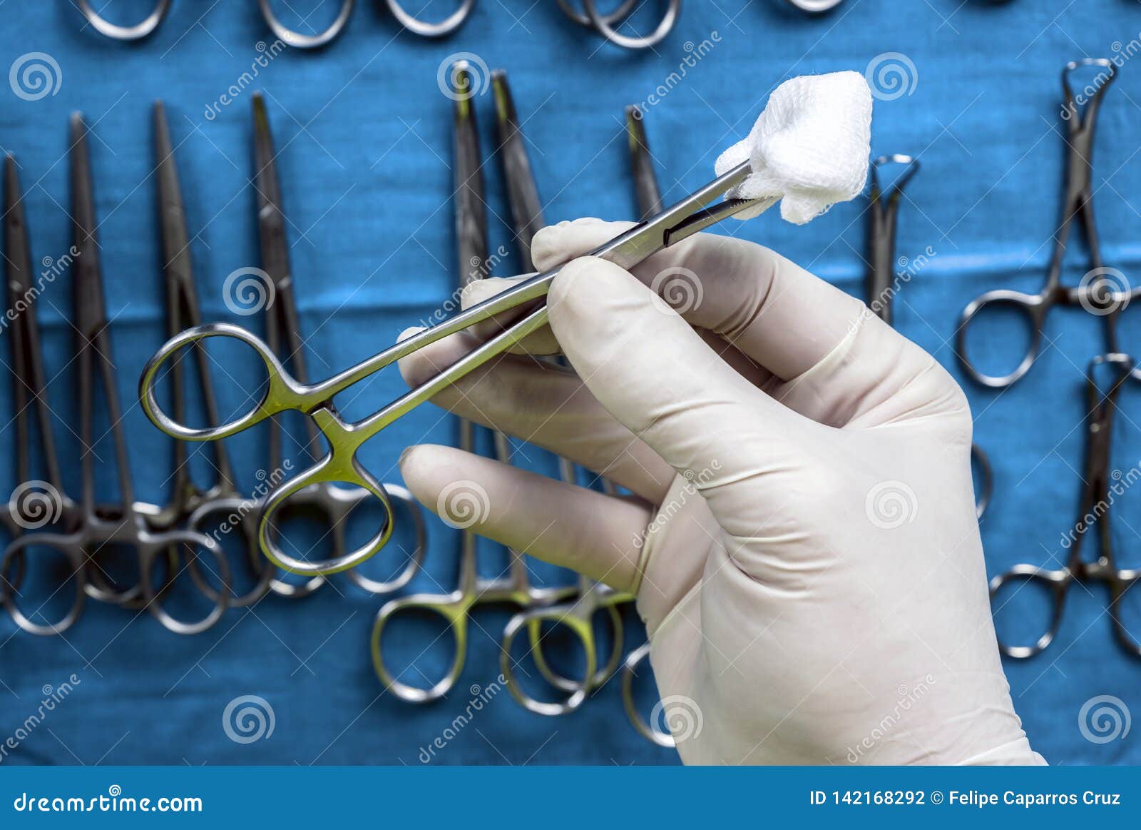 Surgeon Working in Operating Room, Hands with Gloves Holding Scissors ...