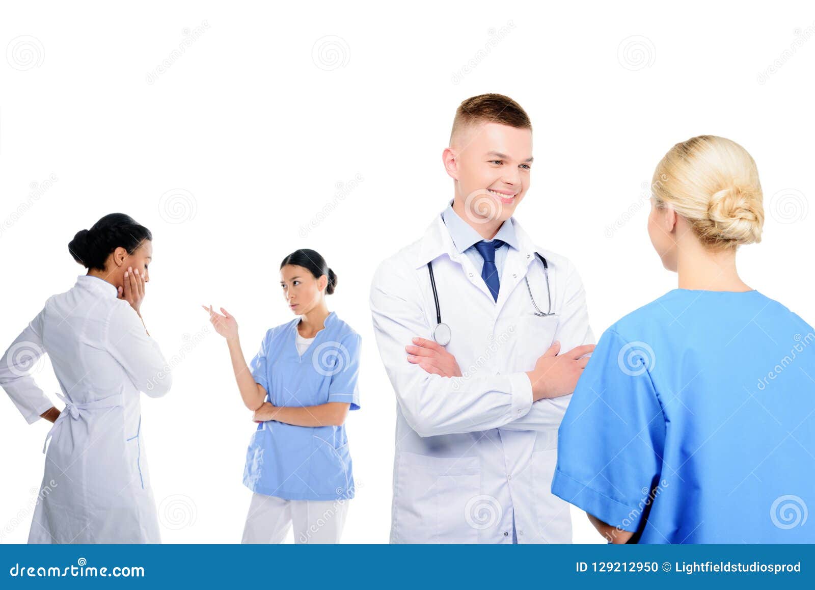 Multiethnic Surgeons and Doctors Having Conversation Stock Photo ...