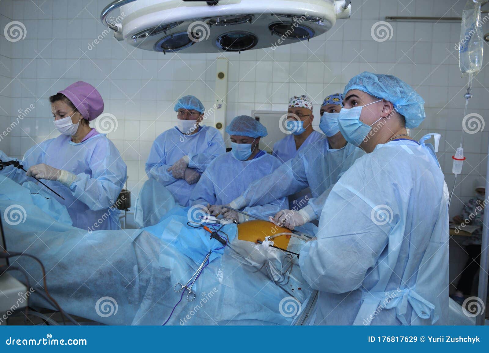Surgeons Performing Surgery Vintage Postage Stamp Royalty-Free ...