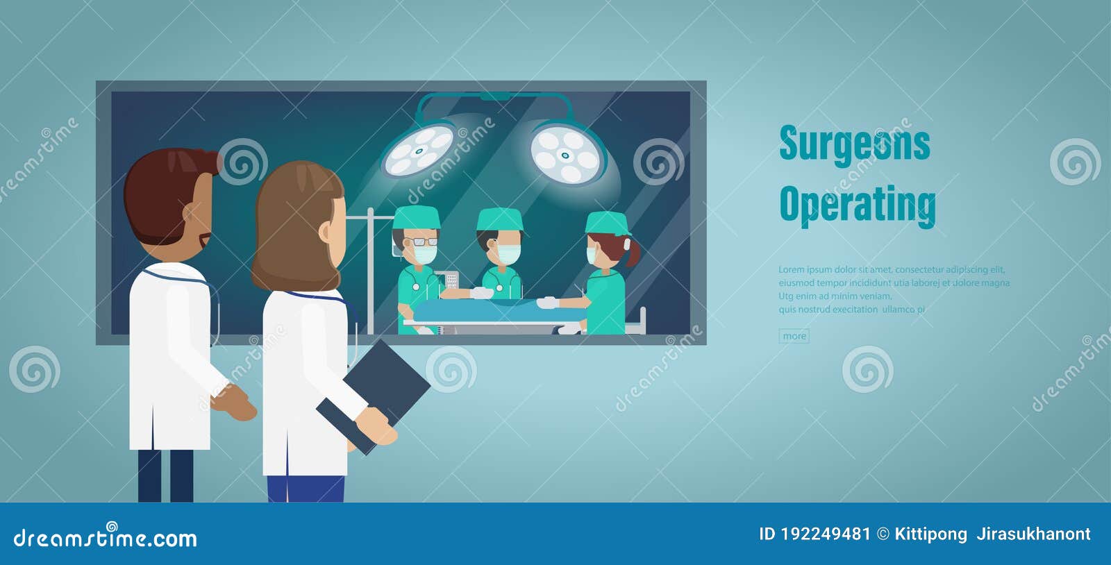 Surgeons operating banner stock vector. Illustration of observe - 192249481