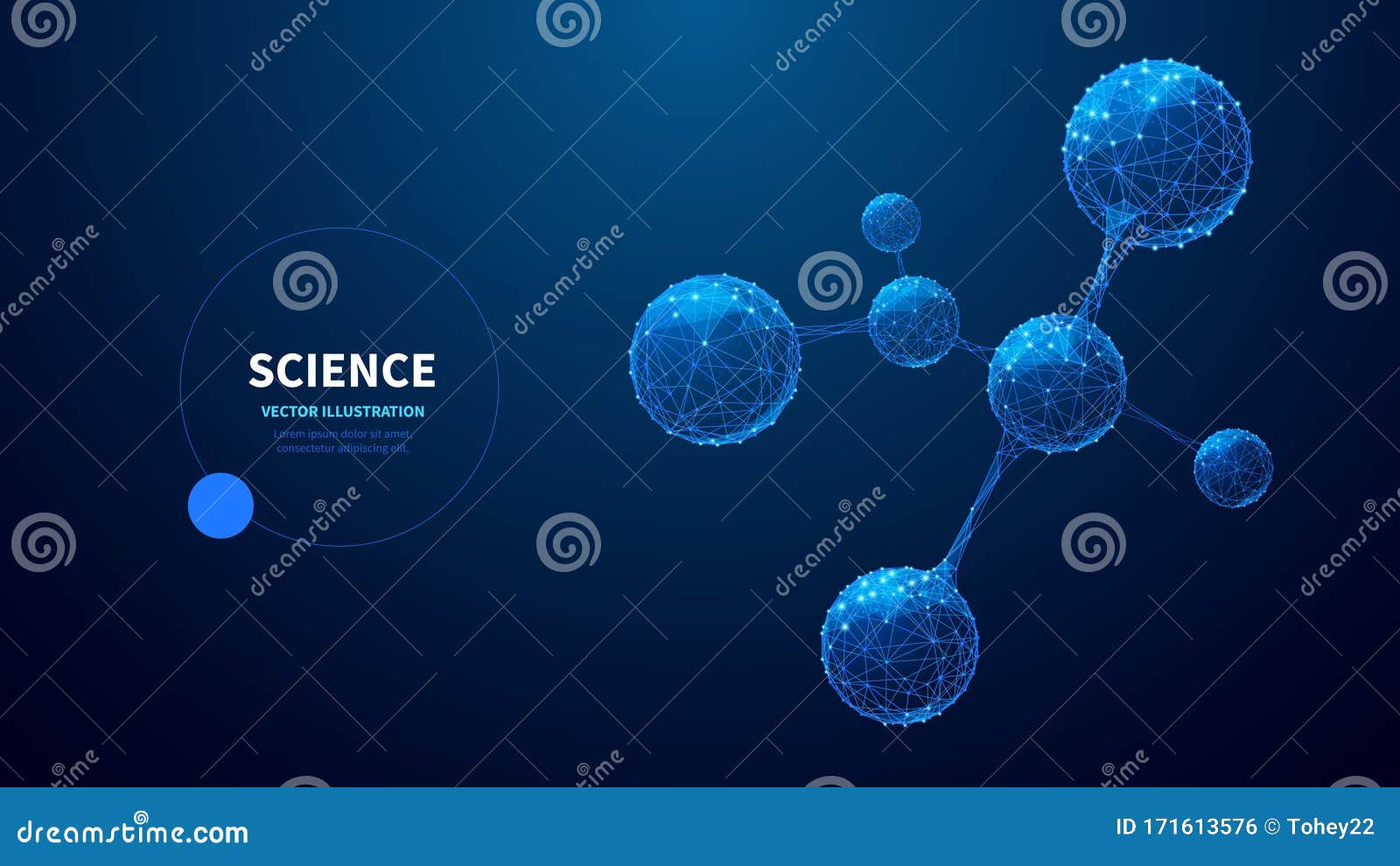 Model of Molecule Low Poly Wireframe Stock Vector - Illustration of ...